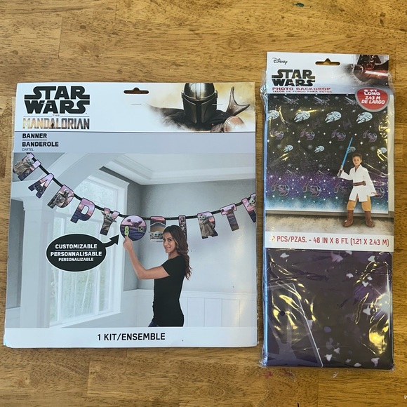 Star Wars | Party Supplies | Star Wars Mandalorian Party Banner Photo ...